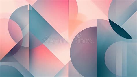 Elegant Composition Of Translucent Geometric Shapes With Soft Gradients In Modern Style Stock