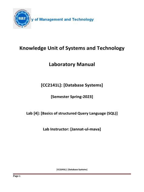 db lab4 pdf sql databases