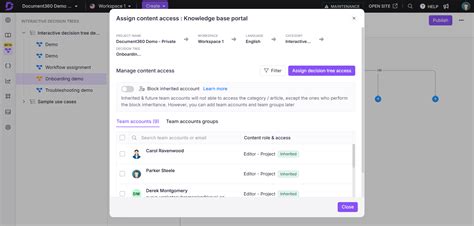 Managing Interactive Decision Trees In Document360