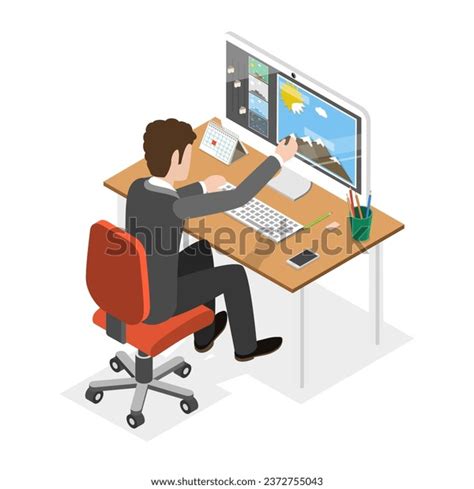 3d Isometric Flat Vector Illustration Polygraphy Stock Vector Royalty