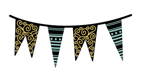 축제 화환 벡터 아이콘입니다 민족 패턴이있는 깃발 나선형 줄무늬 물방울 무늬 밧줄에 매달린 삼각형 배너 휴일 카니발 파티를 위한 장식 인쇄 포스터를 위한 분리된 클립아트 0