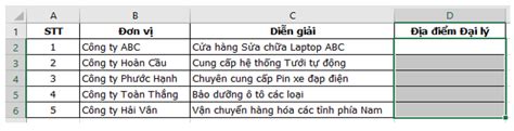 sử dụng data validation trong excel