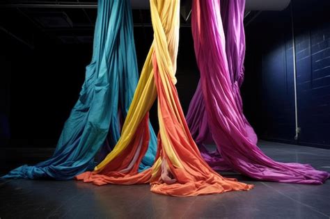 Premium Ai Image Aerial Silks Tied In A Knot Ready For A Performance