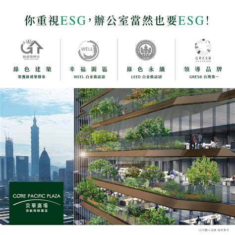 京華廣場頂級商辦園區 【想擁有世界級企業競爭力，不能不談esg】 因為只有一個地球 「減碳淨零」已成為全球共識
