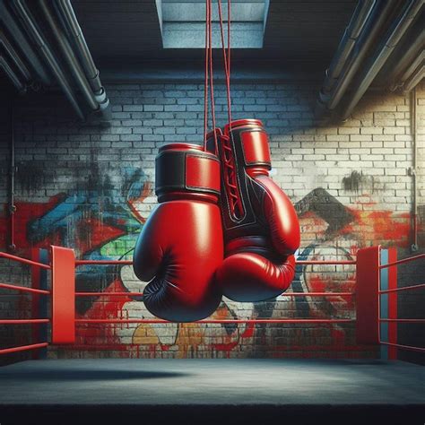 Hyper Réaliste Vector Art Utilisé Rouge Vieux Sport Sparring Lutte