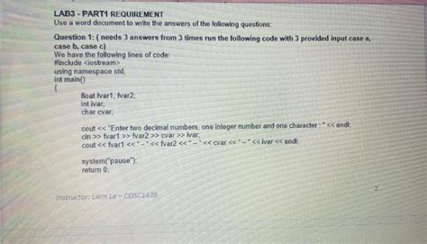 Solved LAB3 PART1 REQUIREMENT Use A Word Document To Write Chegg