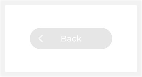 Inactive Back Button UI Element Template Editable Isolated Vector Dashboard Component Flat