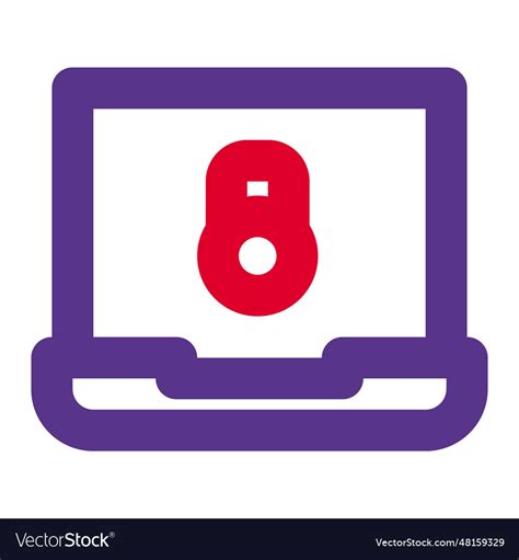 Laptop Locked To Prevent Any Unnecessary Vector Image