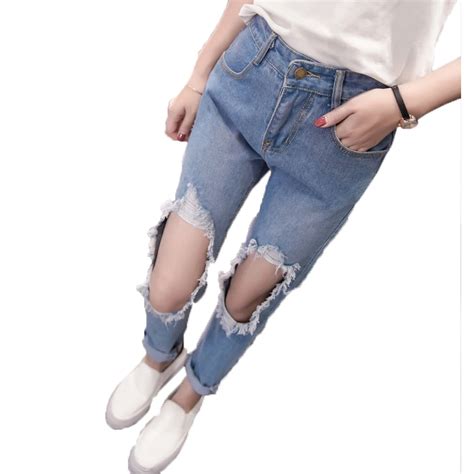 5xl Plus Big Size Jeans Panty Women Spring Summer Style Autumn 2018