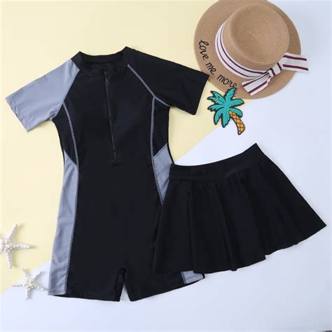 2022 Girls Swimwear With Skirt Two Pieces Swi Grandado