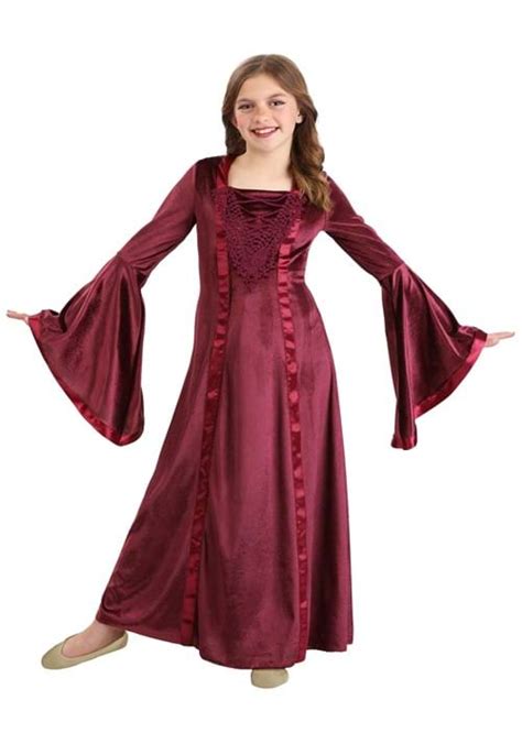 Hooded Renaissance Maiden Girls Costume Historical Costumes