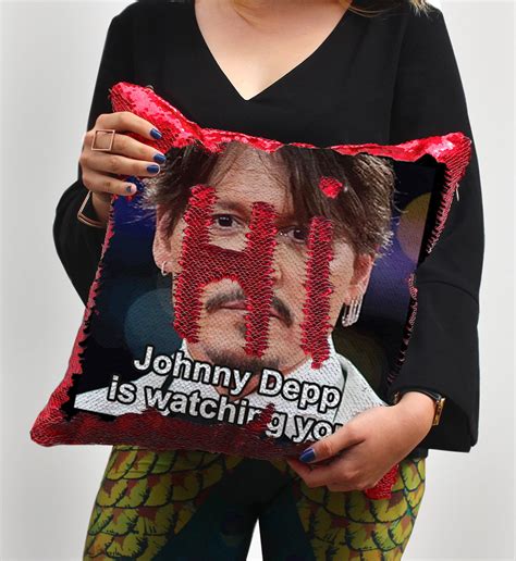 Johnny Depp Sequin Pillow Magic Pillow Cushion Cover Throw Etsy