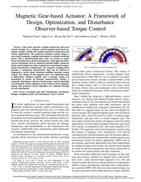 Pdf Magnetic Gear Based Actuator A Framework Of Design Optimization
