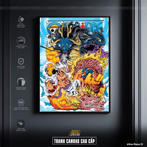 Tranh Canvas One Piece Cuộc Chiến Giữa Luffy Và Kaido One Piece 21 Tranh Treo Tường Phòng