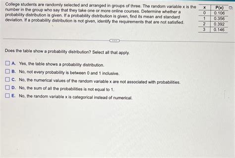 Solved College Students Are Randomly Selected And Arranged Chegg