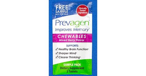 Available Again Free Prevagen Memory Supplement Chewable Tablets Sample Mwfreebies