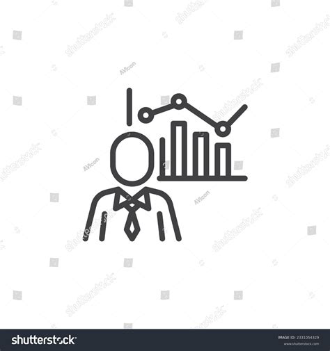 Business Presentation Graph Line Icon Linear Stock Vector Royalty Free Shutterstock