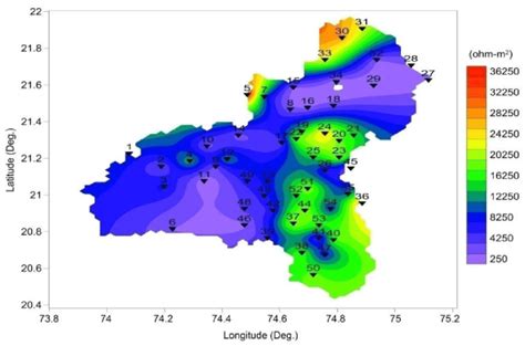 Spatial Distribution Of Transverse Resistance T In The Study Area In