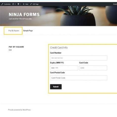 square integration plugin with ninja forms