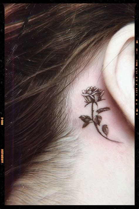 Small Black Rose Tattoo Rose Tattoo Behind Ear Black Rose Tattoos
