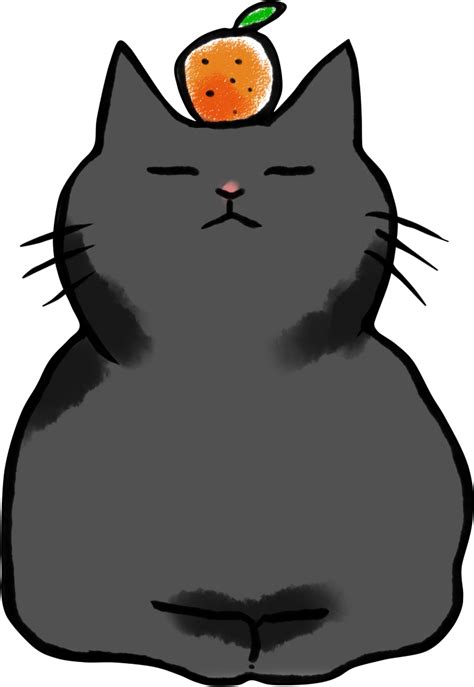 猫鏡餅のイラスト 猫好きさんの年賀状に´･ω･` 手書き和猫 可愛い無料イラスト素材集