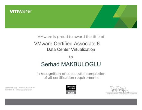 Vmware Certified Associate 6 Data Center Virtualization Vca6 Dcv 1v0 621 Exam Passed