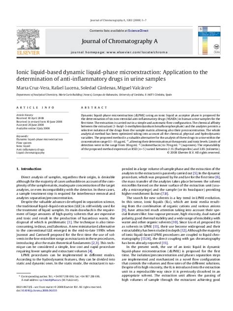 Pdf Ionic Liquid Based Dynamic Liquid Phase Microextraction Application To The Determination