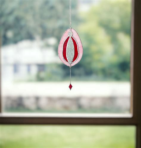 Vagina Stained Glass Home Decor Glass Vagina Ornament Handmade Gift Feminist Art Window