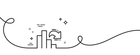 Decreasing Graph Line Icon Column Chart Sign Continuous Line With Curl