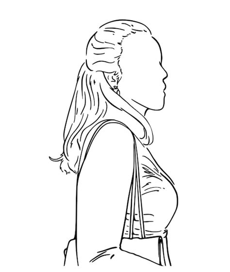 Premium Vector Girl With Long Hair In A Jacket With A Bag On Her