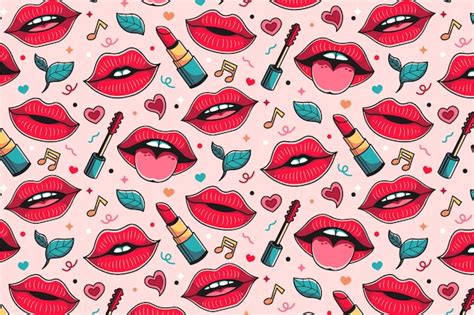 Premium Vector Lips Pattern Design