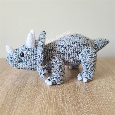 Triceratops Crochet Pattern Pdf File Beginner Friendly Etsy