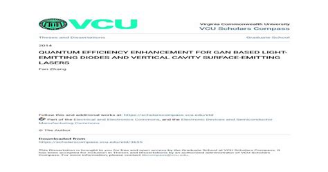 Pdf Quantum Efficiency Enhancement For Gan Based Light Emitting Diodes And Vertical Cavity