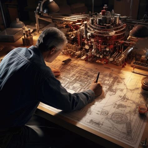 Premium AI Image Engineer S Hands As They Draw A Detailed Engineering