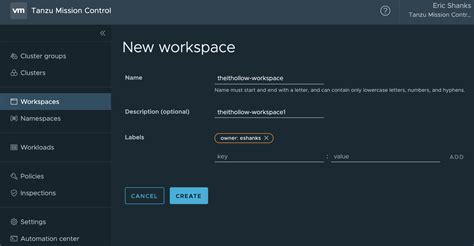 Tanzu Mission Control Namespace Management The It Hollow