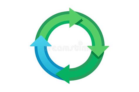 Dynamic Green Circular Arrow Cycle Icon Stock Vector Illustration Of Infographic Document