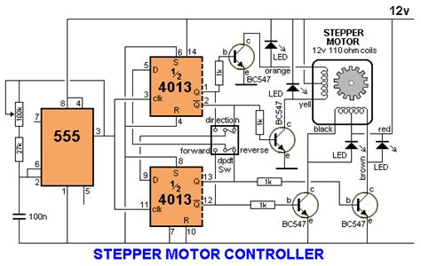 555 Timer Circuit Stepper Motor Controller 555 Timer Circuits