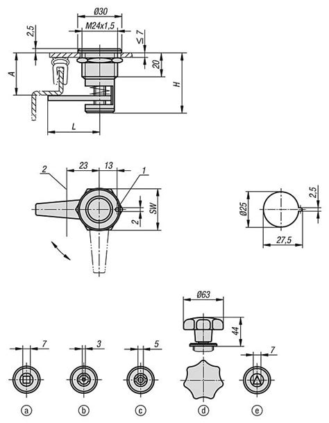 compression latches with variable compression norelem