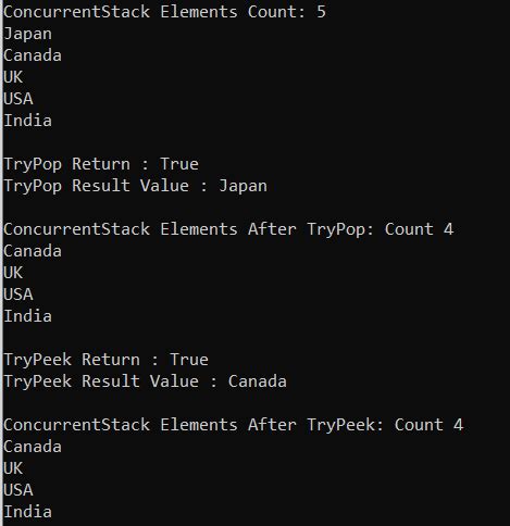 ConcurrentStack Collection Class In C Dot Net Tutorials