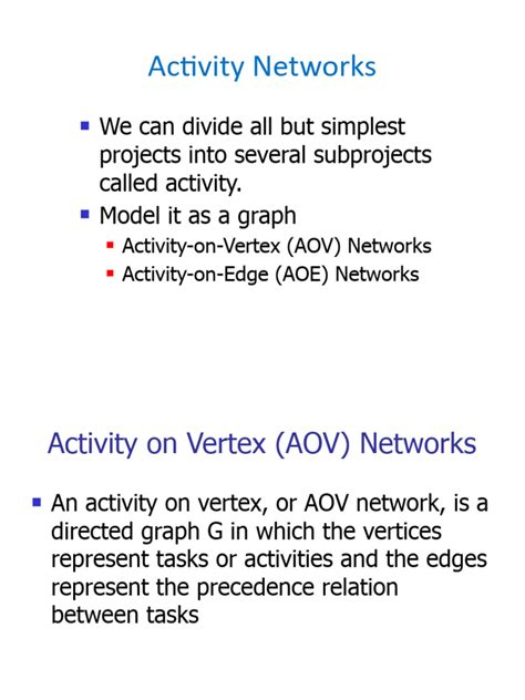 Activity Networks Pdf Vertex Graph Theory Computational