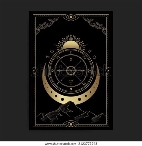 신성한 기하학 태양달이 있는 행운의 바퀴 스톡 벡터로열티 프리 2123777243 Shutterstock