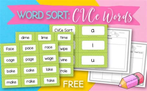CVCe Word Sort Free Word Work