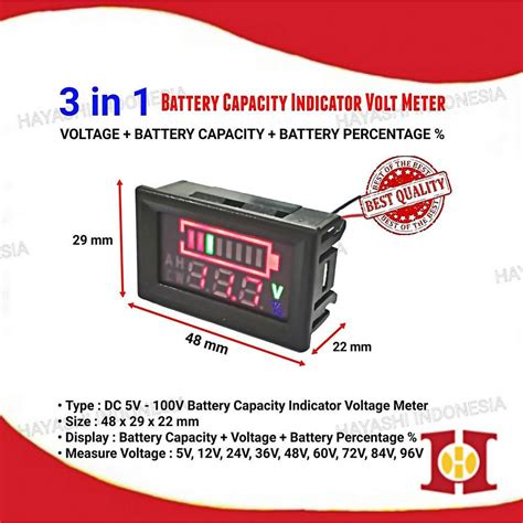 Jual Volt Meter Dc Baterai Indikator Frame 0 28 Display Shopee Indonesia