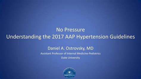 Pdf No Pressure Understanding The 2017 Aap Hypertension Guidelines