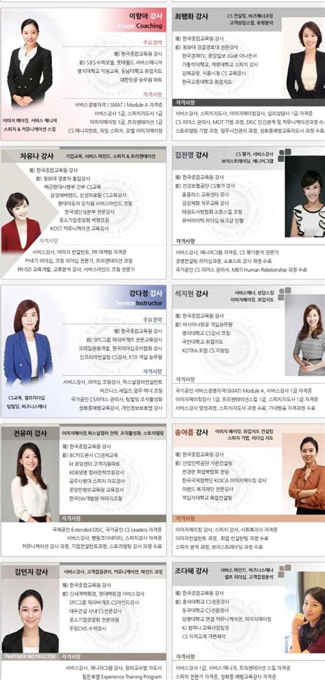Cs서비스강사 강사진 한국종합교육원 노승아