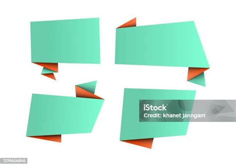 종이 접기 배너 추상 세트 아쿠아 민트와 무성한 용암에 흰색 배경 벡터 Desing 종이접기에 대한 스톡 벡터 아트 및 기타 이미지 종이접기 개체 그룹 0명 Istock