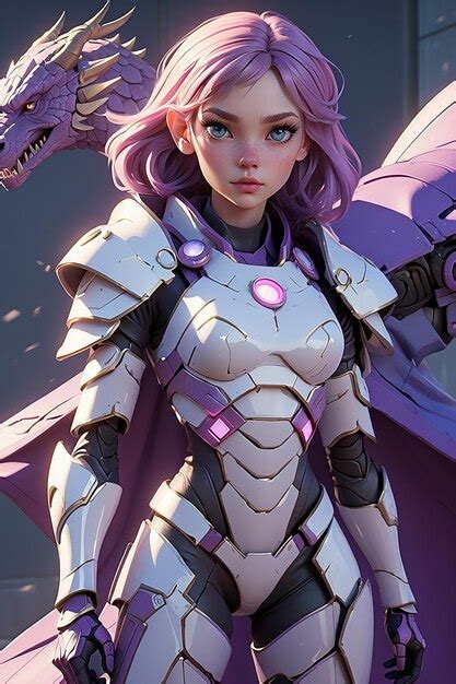 Premium Ai Image Anime Lady In An Armor Style Color Cyborg Suit