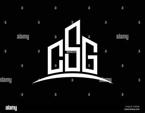 Letter Csg Building Vector Monogram Logo Design Template Building