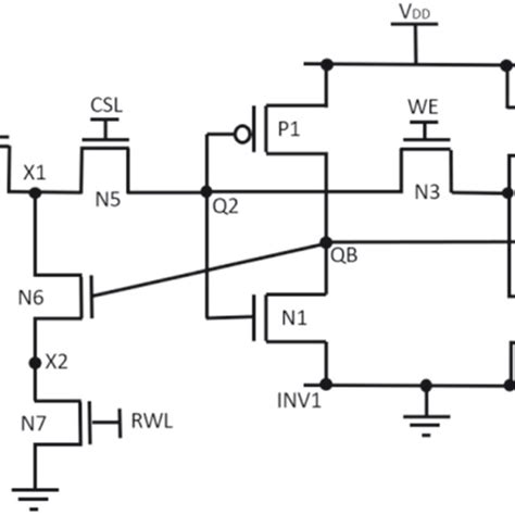 Circuit Diagram For The Proposed 9 T Sram Bit Cell Download