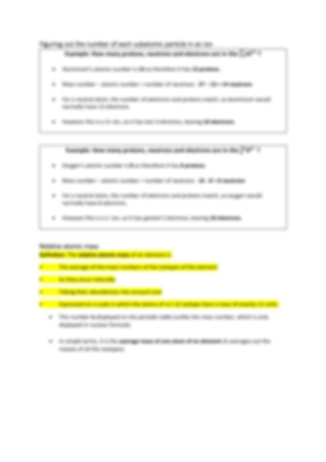 SOLUTION Structure Of The Atom Notes Chemistry Leaving Cert A Level